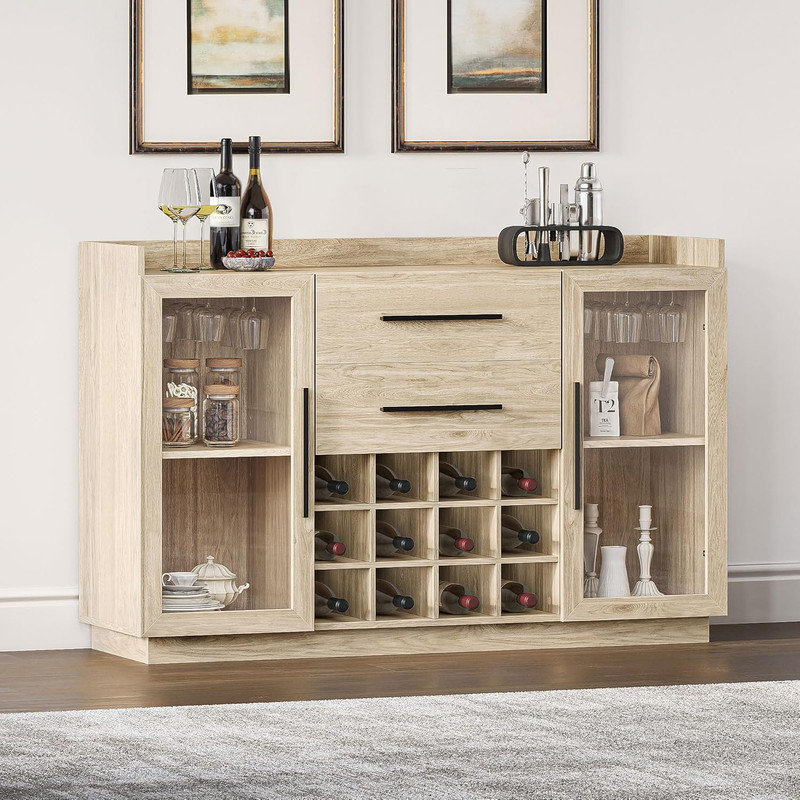 Ebern Designs Raymen 55.1'' Bar Cabinet & Reviews | Wayfair